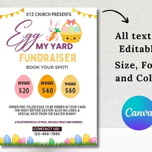 Egg My Yard Fundraiser Flyer Pto Template Easter Fundraising Flyer ...