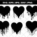 Melting Heart SVG, Black Dripping Heart Clipart, Heart Cut File ...