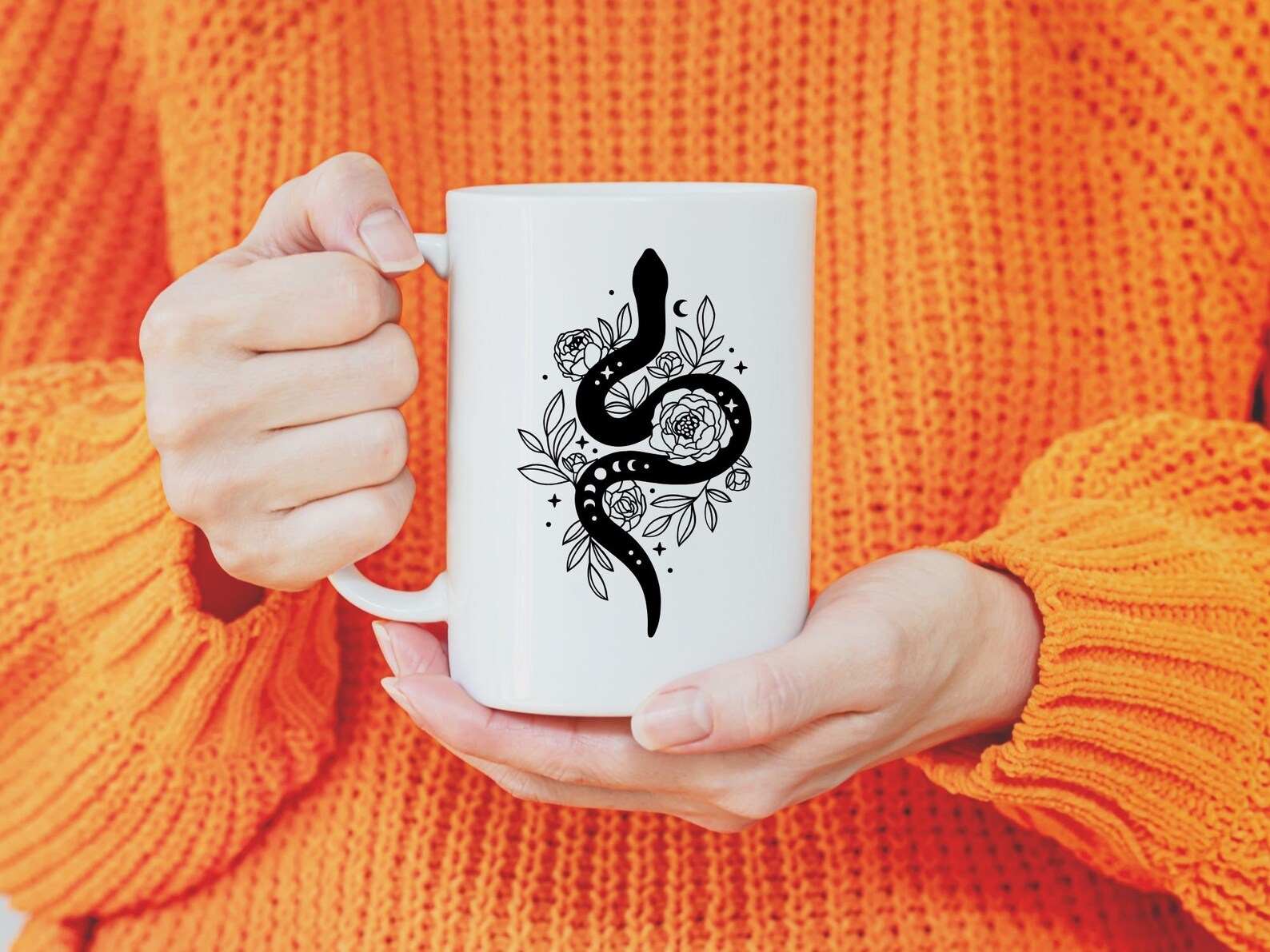 Floral Snake Svg Bundle, Celestial Snake Svg, Snake With Flowers Svg ...