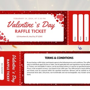 Editable Raffle Ticket, Event Raffle Ticket, Customizable Raffle Ticket ...