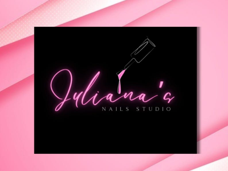 Custom Nail Maker Logo, Pink Nail Tech Logo, Nail Logo Designs, Beauty ...