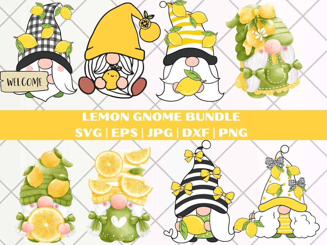 Lemon Gnome SVG, Gnomes Svg, Fruits Clipart, Summer Spring Png, Digital ...