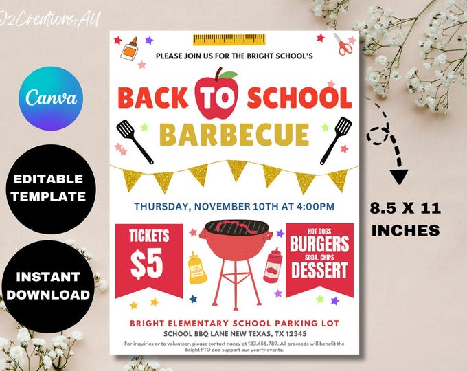 EDITABLE School Bbq Picnic Party Invite, Teacher Appreciation Week ...