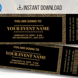 Editable Event Ticket Template: DIY Surprise Getaway (digital Download ...