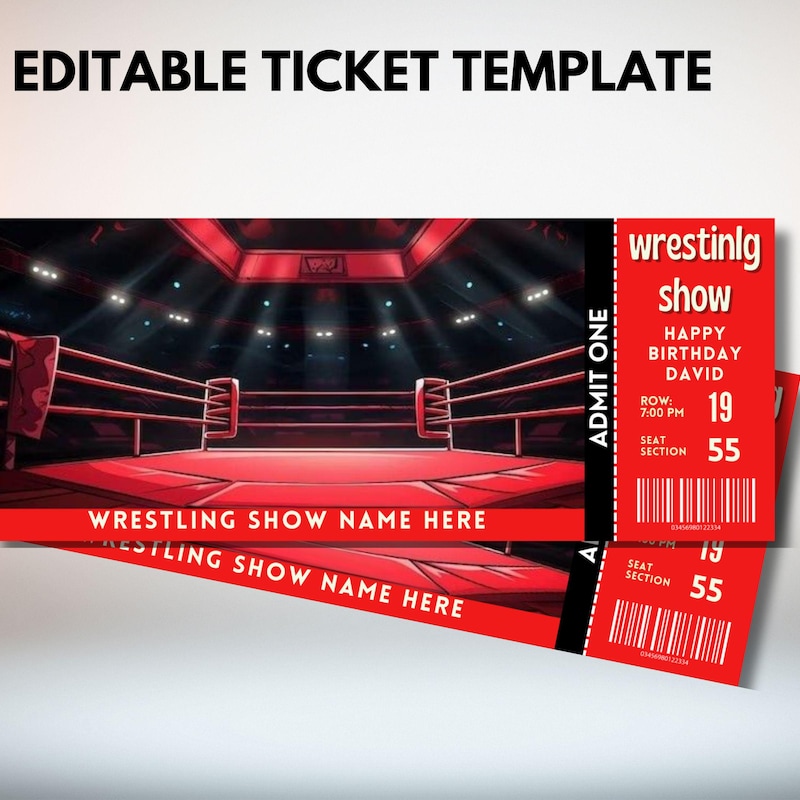 Printable Wwe Ticket - Etsy