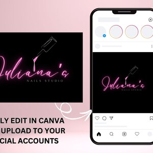 Custom Nail Maker Logo, Pink Nail Tech Logo, Nail Logo Designs, Beauty ...