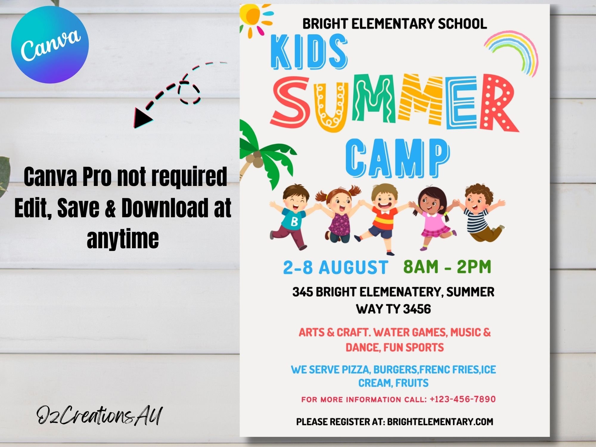 EDITABLE Kid Summer Science Camp Flyer, Summer Poster, PTA PTO, Camping ...