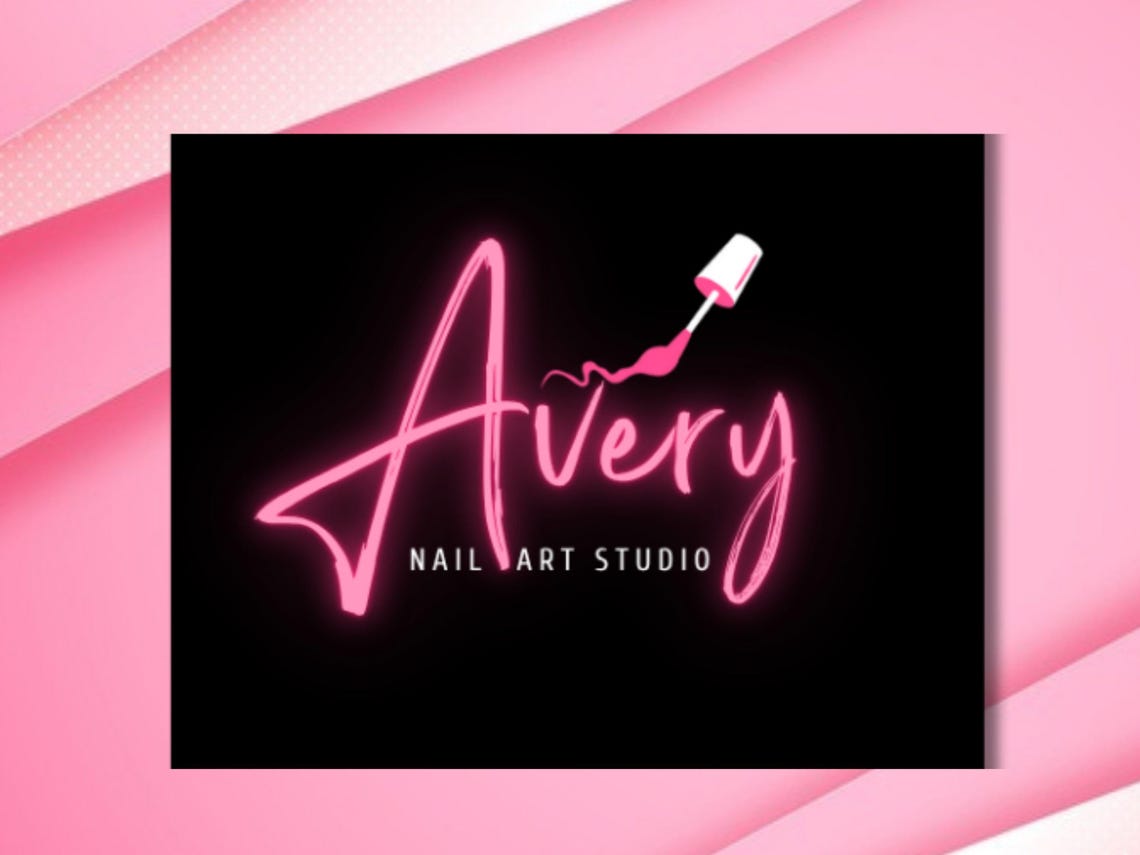 Custom Nail Maker Logo, Pink Nail Tech Logo, Nail Logo Designs, Beauty ...