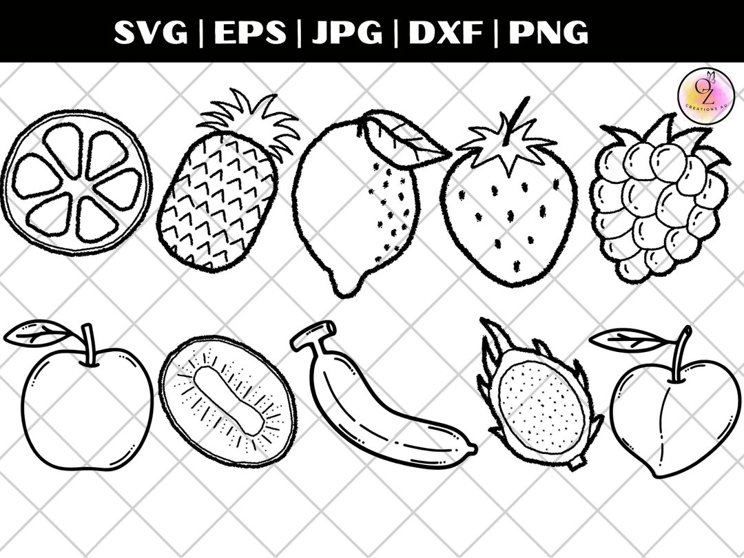 Fruit SVG Bundle, Fruit Clip Art, Tropical Fruit Svg Eps Dxf Png, Fruit ...