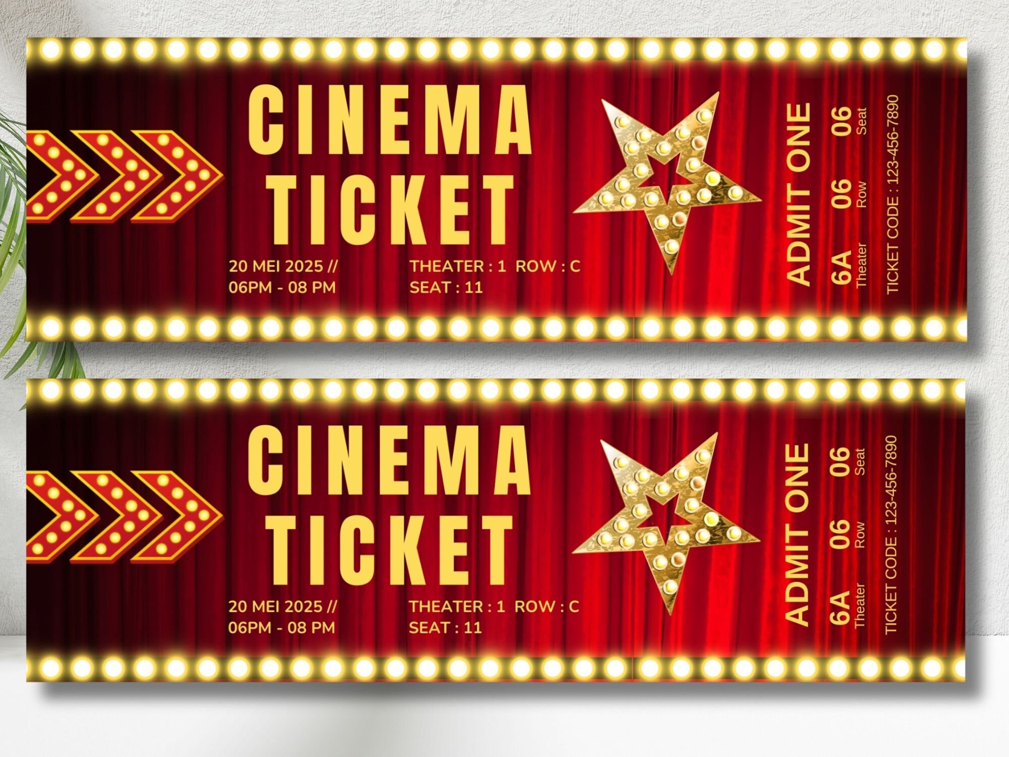 Editable Movie Night Ticket Template (digital Download) - Etsy