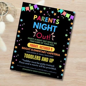 Parents Night Out Flyer: Editable School Event Template (digital) - Etsy