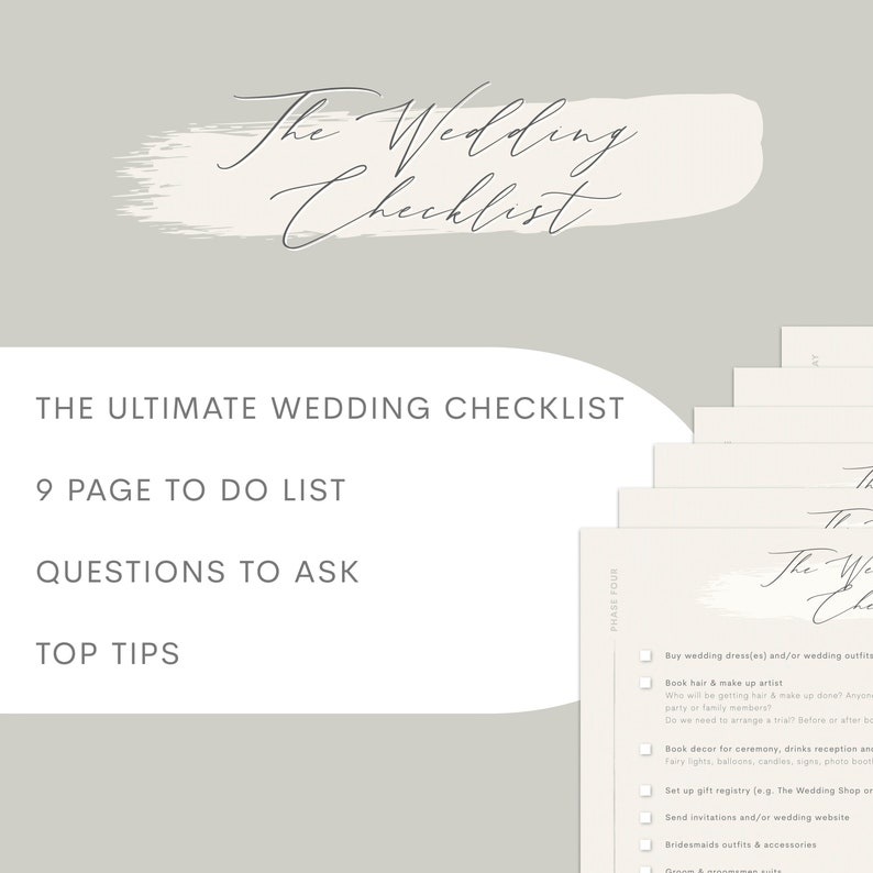 The Ultimate Wedding Planning Checklist | Printable | Comprehensive ...