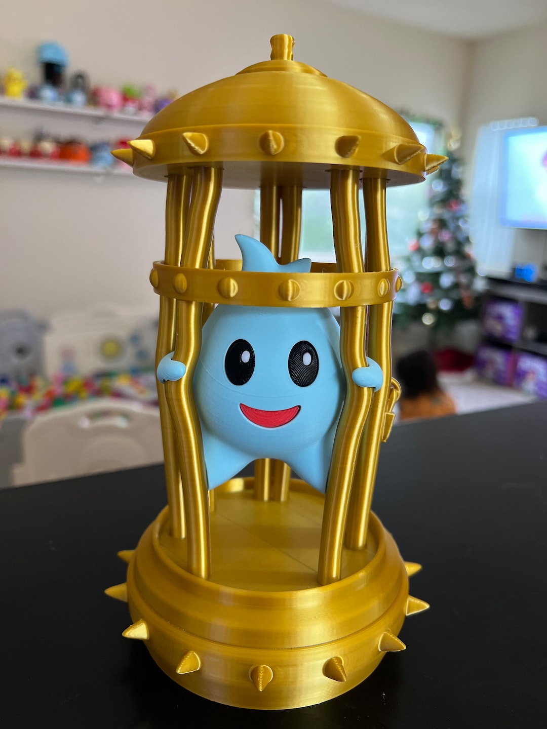 Luma in Gold Cage: Super Mario Fan Gift, 3D Printed Desk Ornament - Etsy