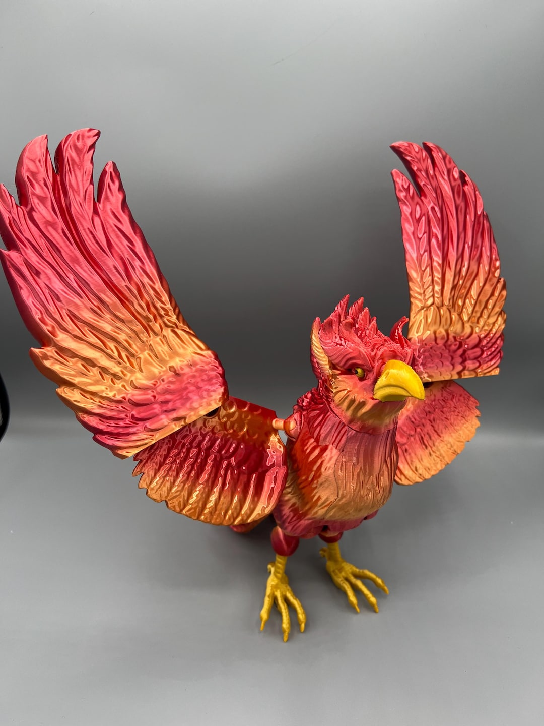 3D Printed Articulating Phoenix Toy: Red-orange-gold Flexi Bird - Etsy