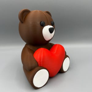 Cute Teddy Bear With Heart - 3D Printed Teddy Bear - Valentine's Gift ...