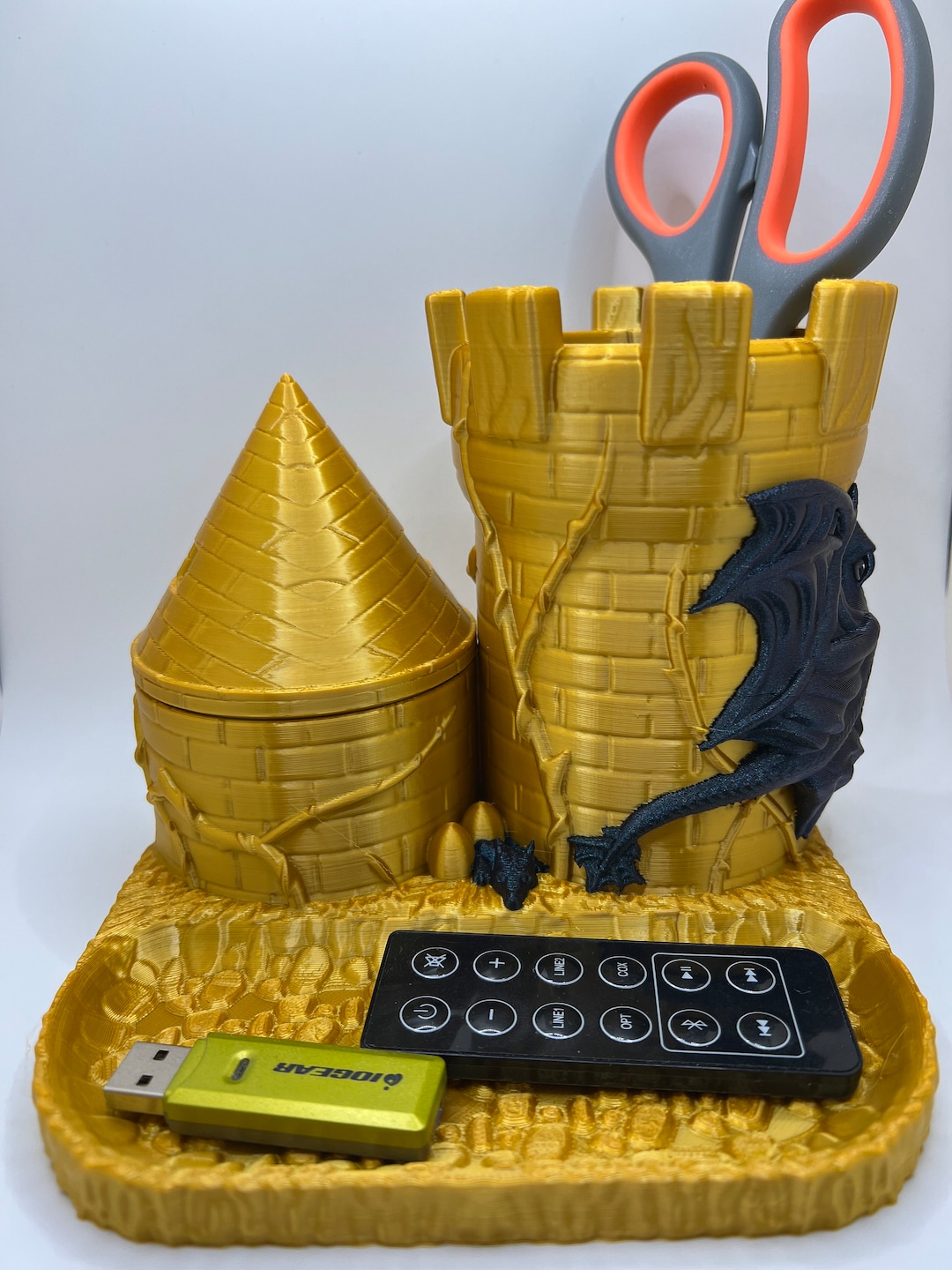 Dragon Castle Desk Organizer: 3D Printed Medieval Pen & Phone Holder - Etsy