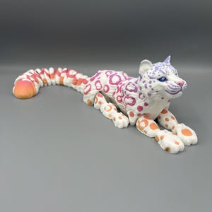 3D Printed Articulating Rainbow Snow Leopard: Fidget Toy - Etsy