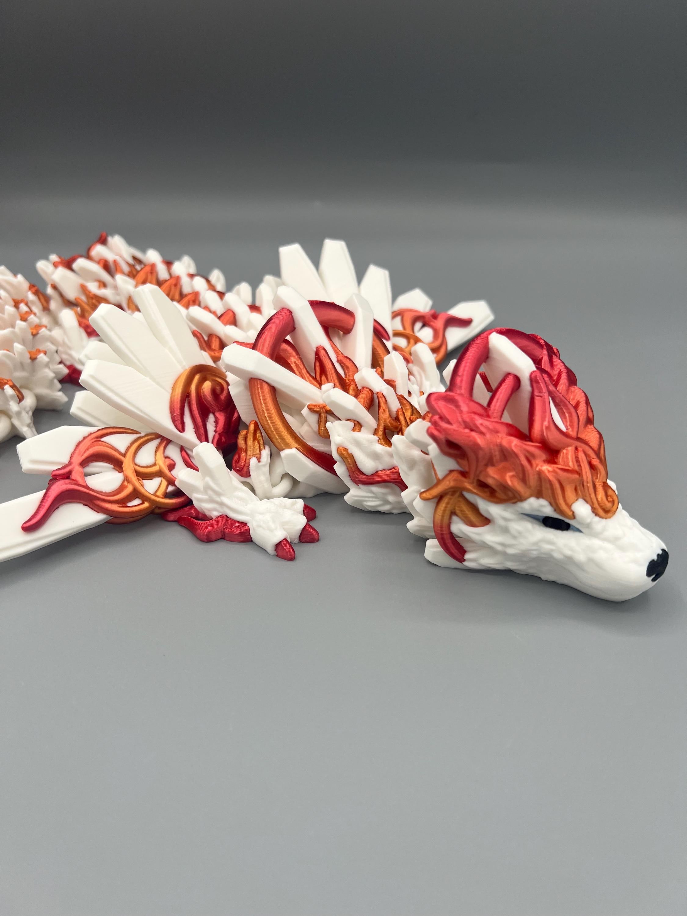3D Printed Articulating Solar Dragon: Fantasy Fidget Toy, 32 Inch - Etsy