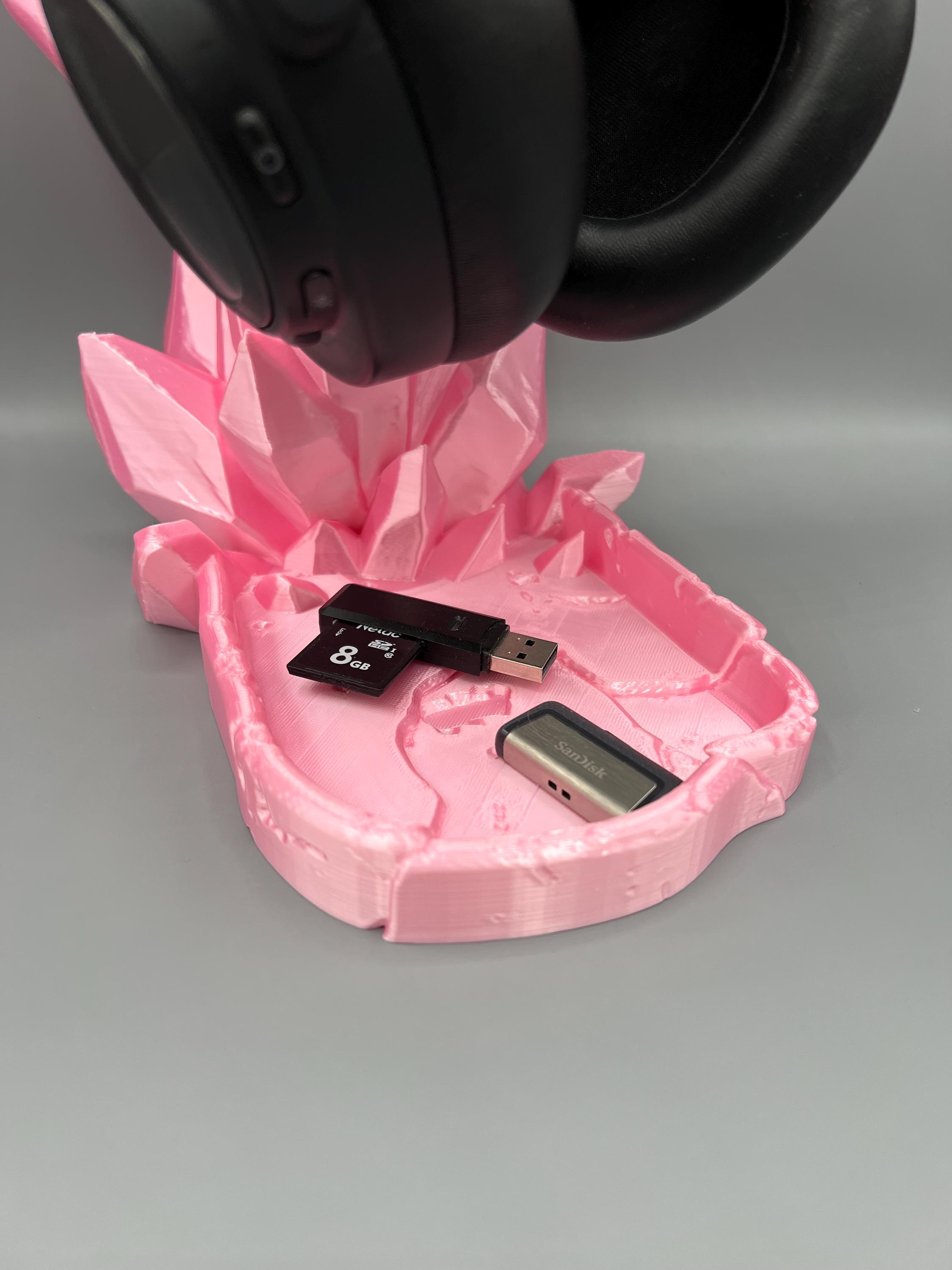 3D Printed Crystal Headphone Stand: Gaming Headset Holder & Desk ...