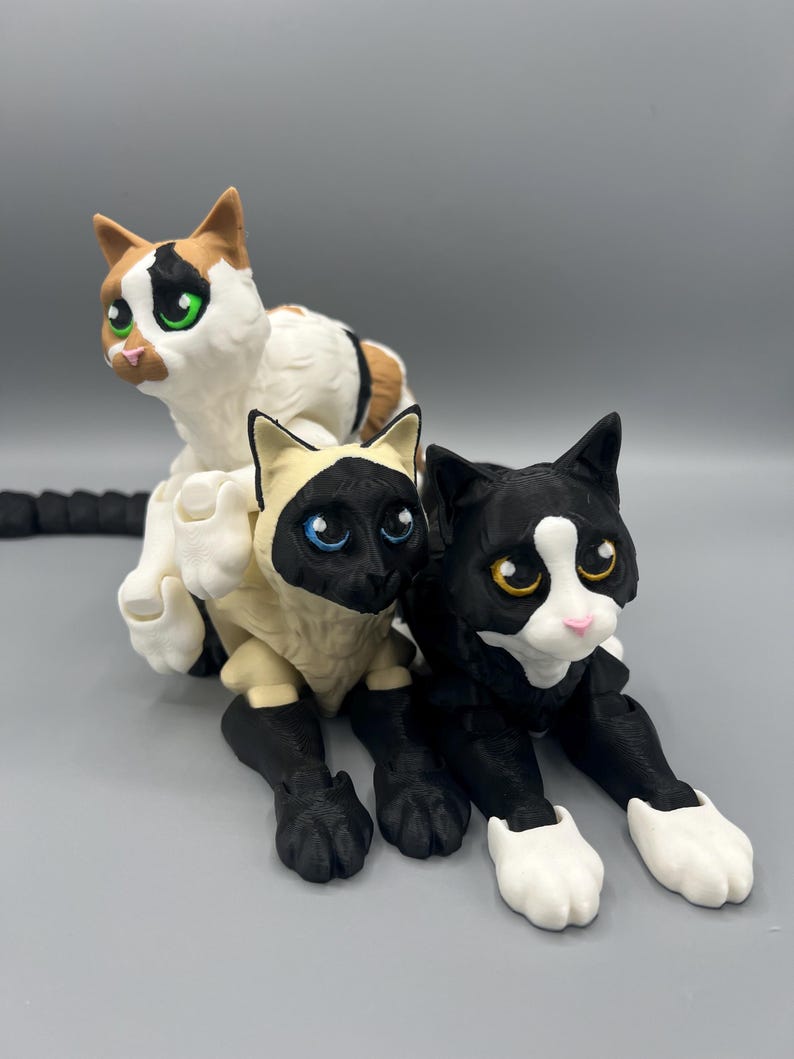 3D Printed Flexi Cat: Articulating Fidget Desk Toy - Etsy