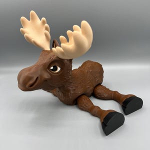 3D Printed Articulating Moose Fidget Toy: Poseable Animal Figurine - Etsy