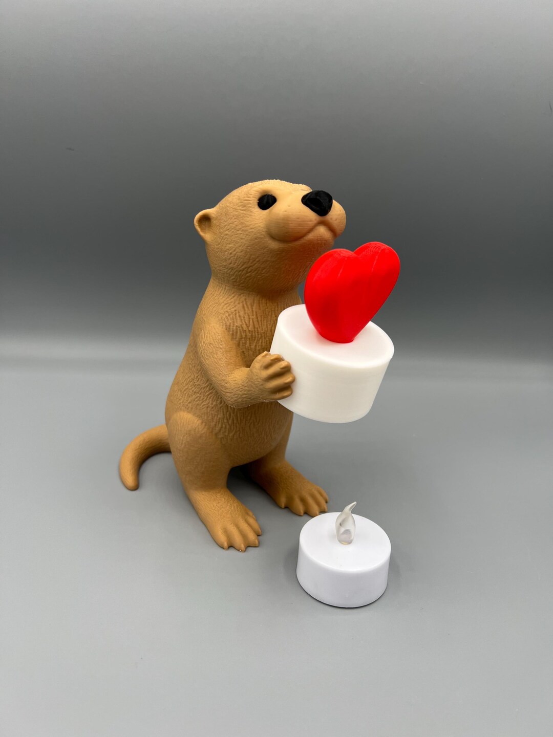 3D Printed Otter Tea Light Holder - Valentines Otter - Valentines Gift ...