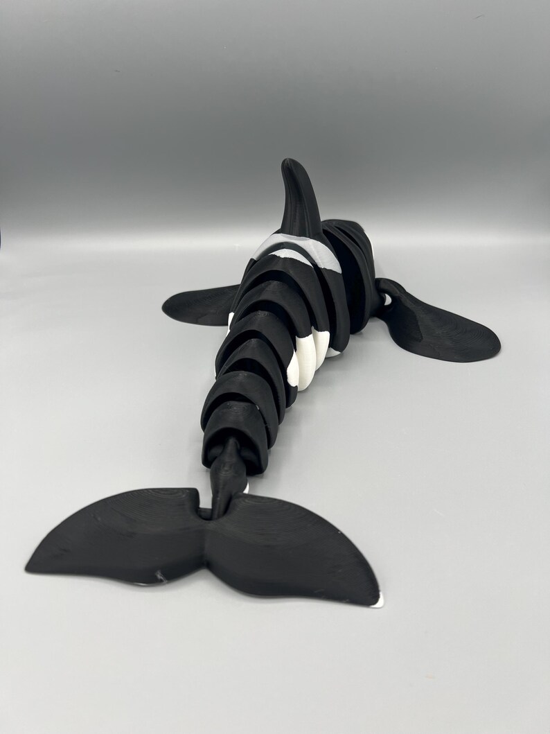 3D Printed Flexi Orca Whale: Articulated Fidget Toy, Custom Colors - Etsy
