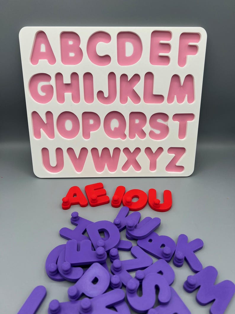 3D Printed Alphabet Puzzle | Custom Color ABC Puzzle | Kids Learning ...