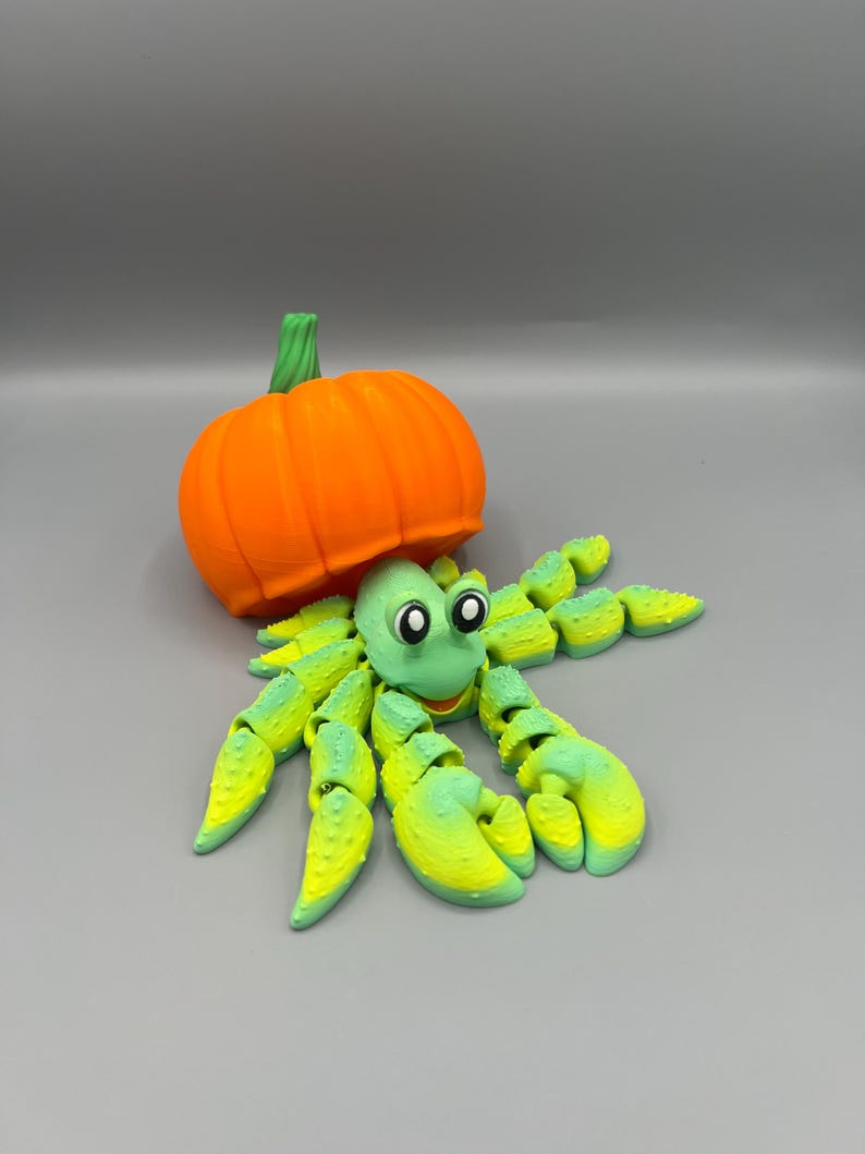3D Printed Articulating Hermit Crab: Halloween, Skull, or Trash Can ...