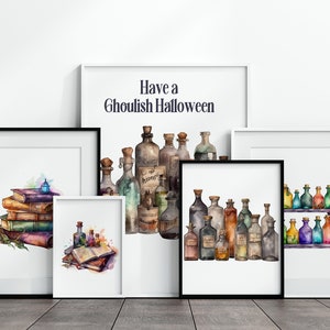 Spooky Magic Spell Potion Bottles Clip Art Frightfully Cute Graphics ...