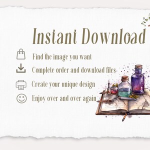 Spooky Magic Spell Potion Bottles Clip Art Frightfully Cute Graphics ...