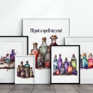 Spooky Magic Spell Potion Bottles Clip Art Frightfully Cute Graphics ...
