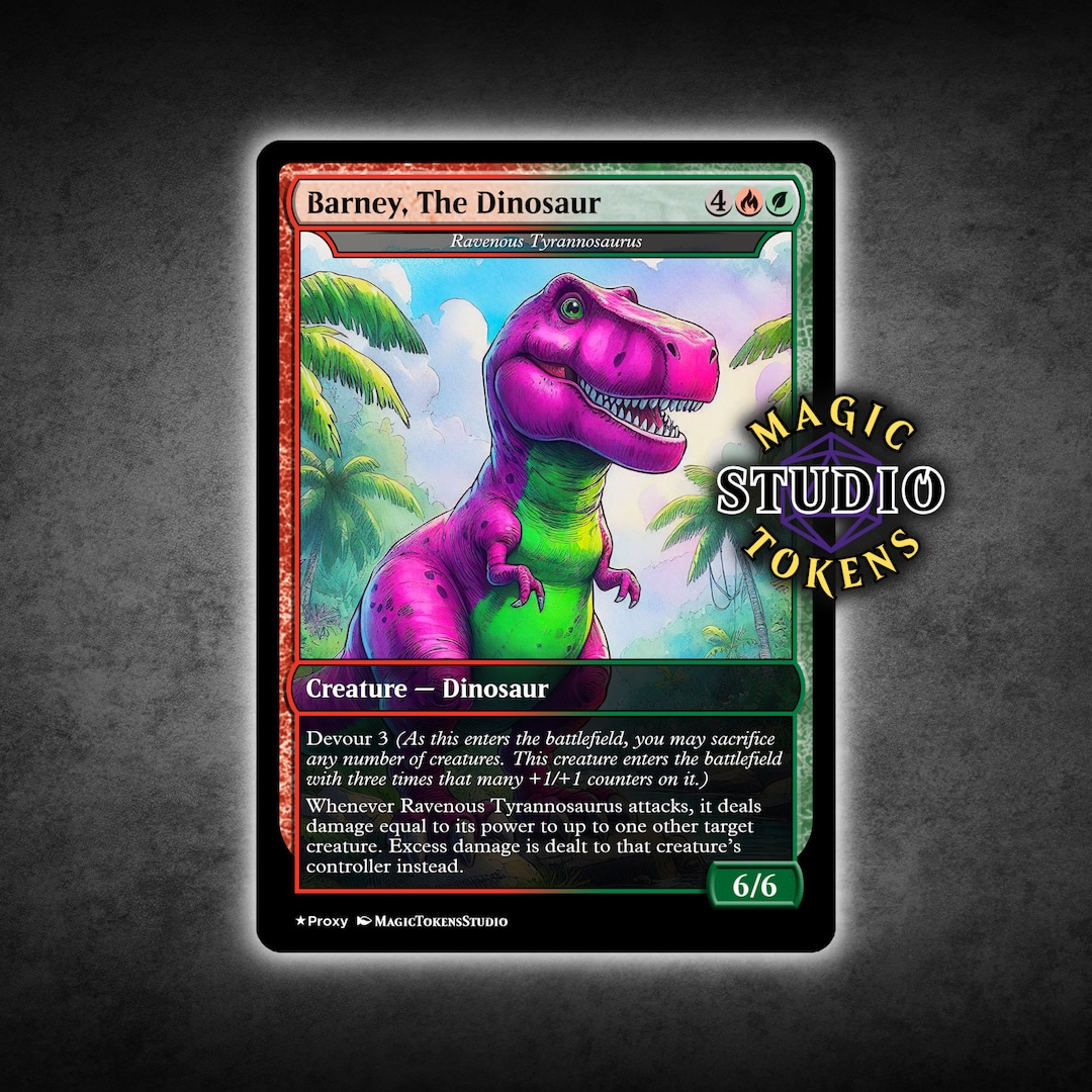 MTG Ravenous Tyrannosaurs Proxy Custom MTG Proxy Cards, Anime Alter ...