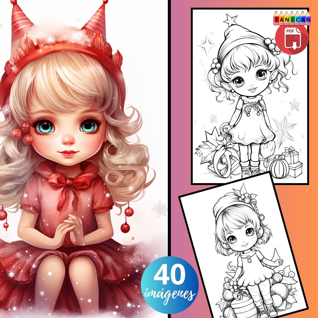 40 Images of Christmas Fairies Coloring Book | Festive Kids Winter ...