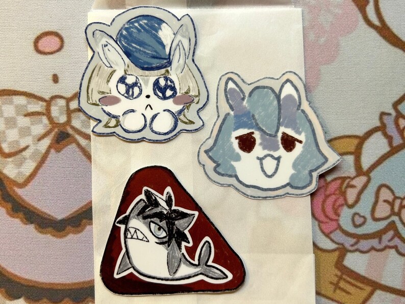 Wriothesley Set of Three Stickers Melusine Drawing Stickers Sigewinne ...