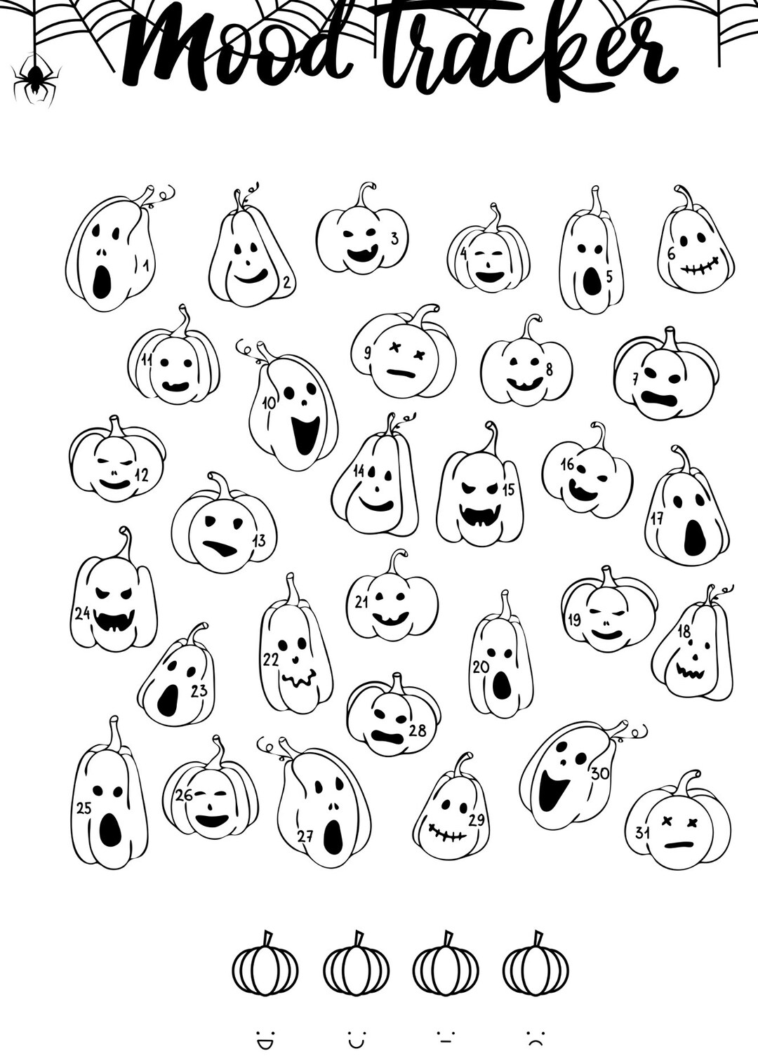 Printable Halloween Mood Tracker - Etsy