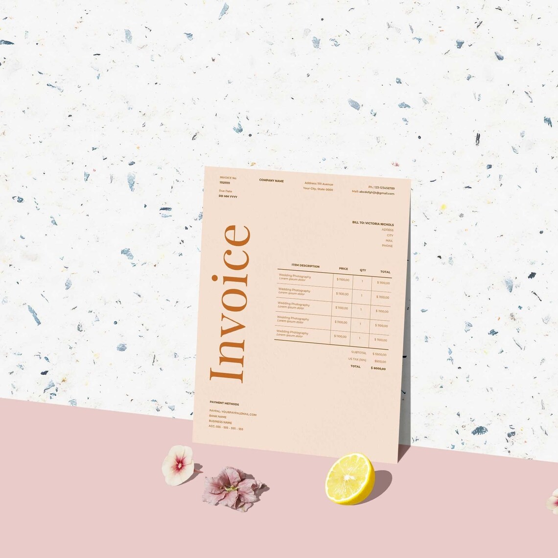 EDITABLE INVOICE / Invoice Word / Word Editable Invoice: Modern and ...