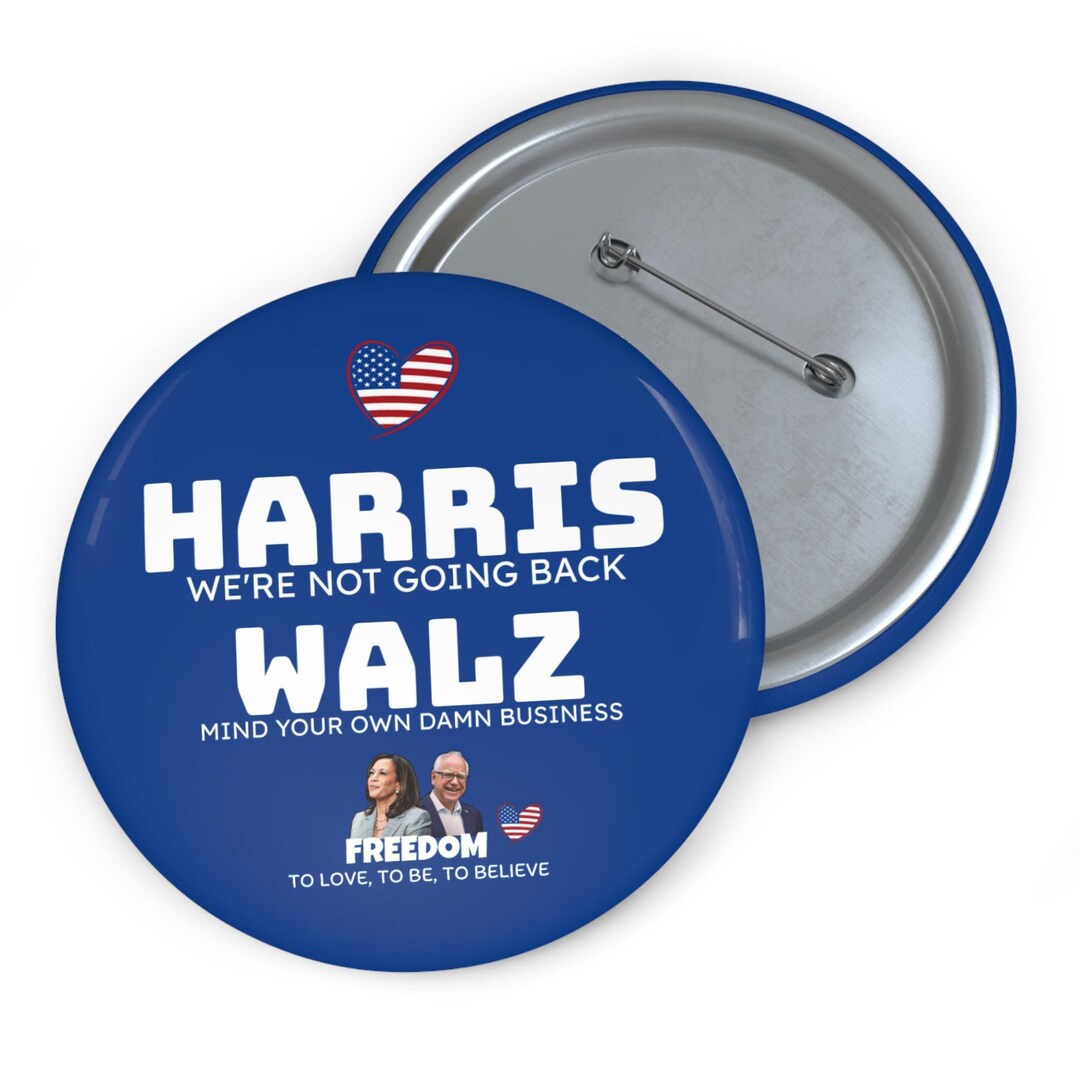 Harris Walz Button, Kamala Harris Running Mate Pin Button, Kamala ...
