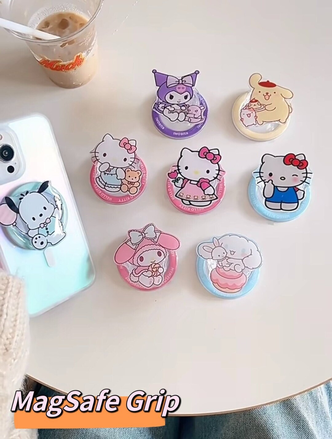 Kawaii Anime Character Magsafe Stand Grip, 3D Magsafe Grip Only, Hello ...