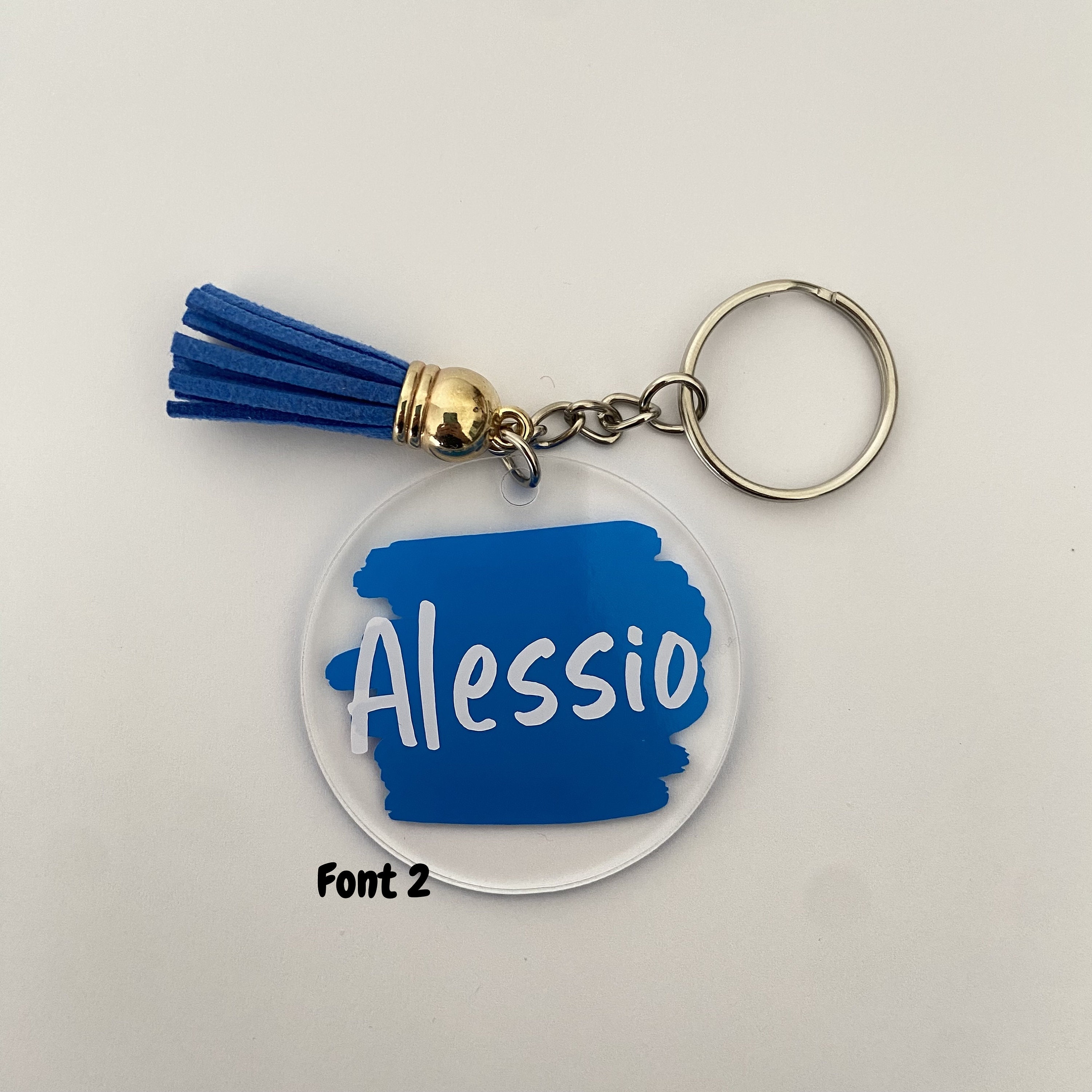 Personalised Acrylic Keyring With Tassel - Custom Keychain ...