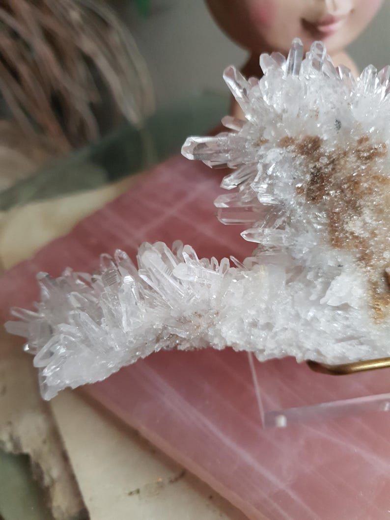 Clear Quartz Crystal Cluster – Needle Points, Rainbows, Natural Mineral ...