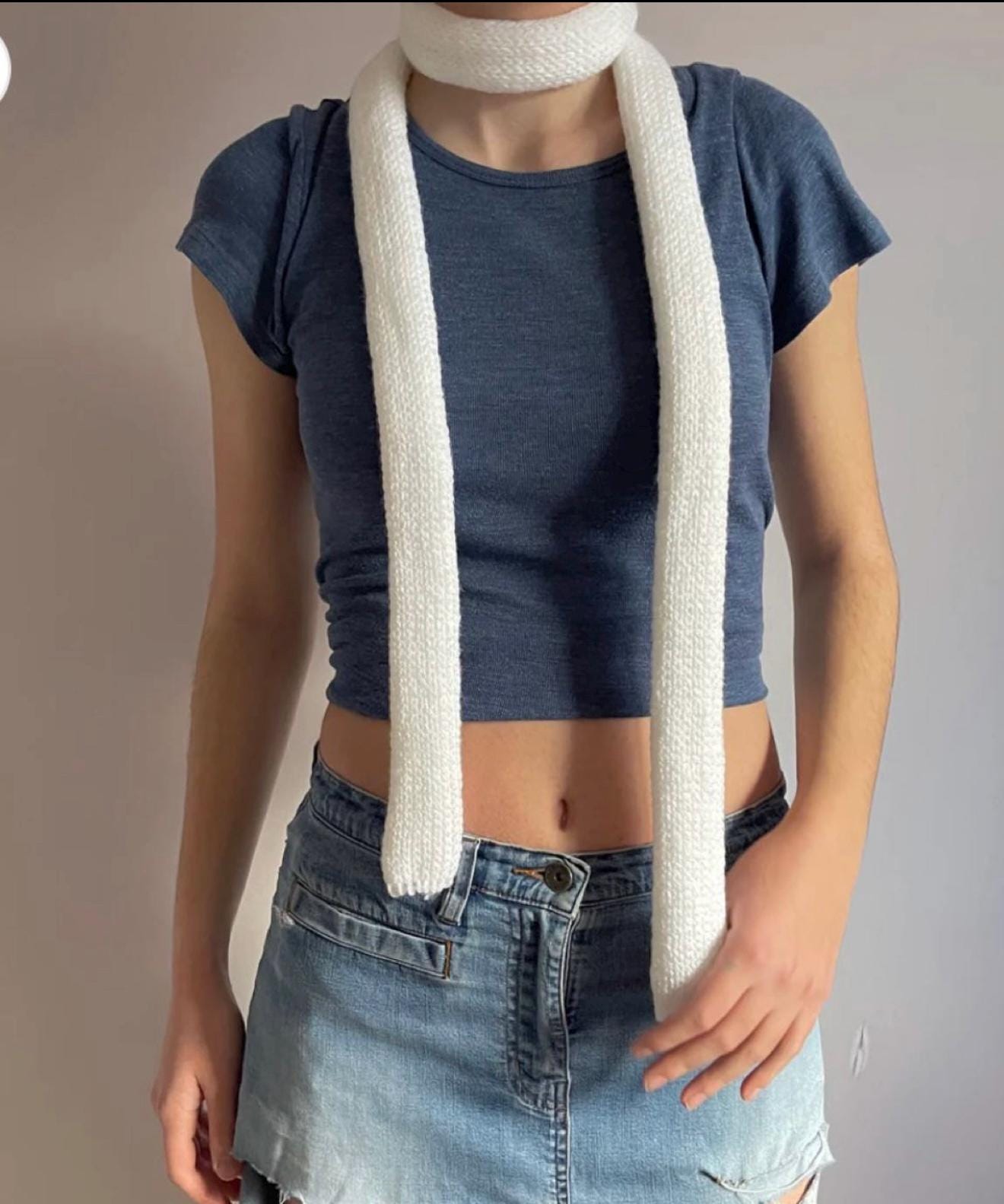 Skinny Mohair Scarf, Knitted Skinny Scarf, Stylish Mohair Scarf, Thin ...