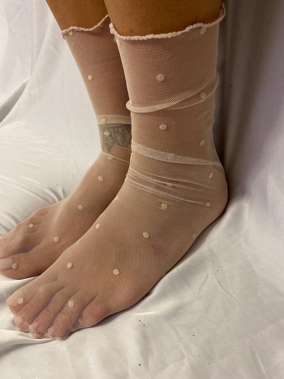 Tulle Spotted Socks With Socks, Sheer Tulle Socks, Bell Socks, Ankle ...