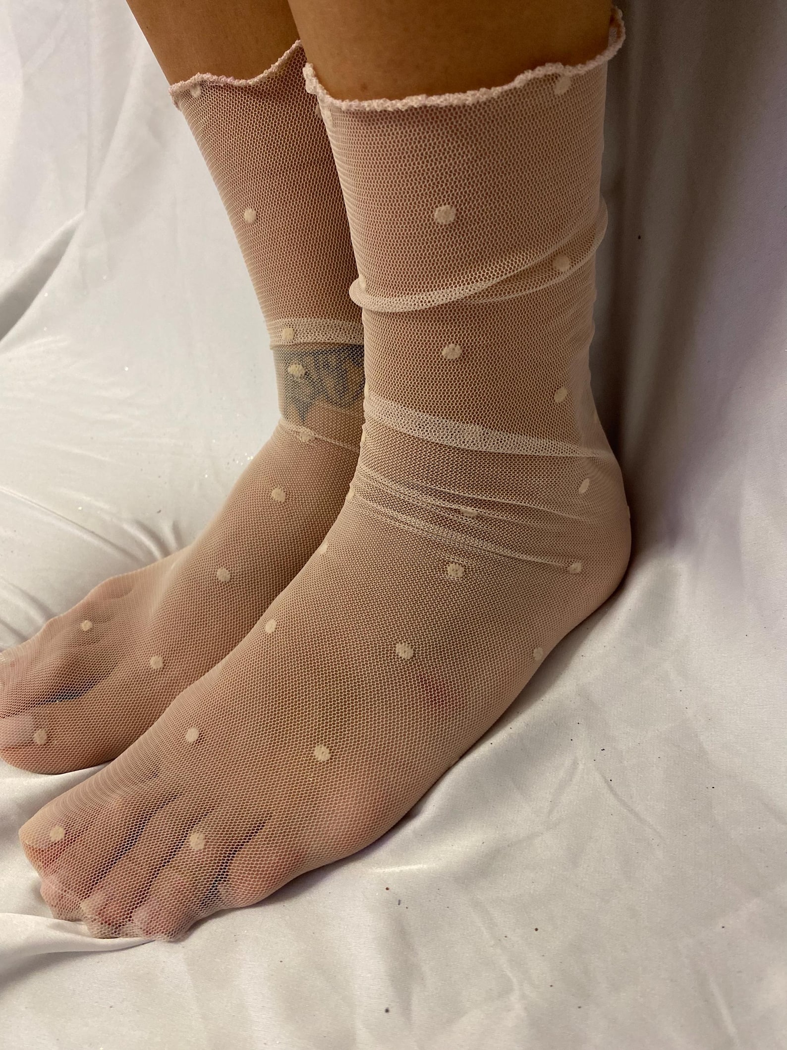 Tulle Spotted Socks With Socks, Sheer Tulle Socks, Bell Socks, Ankle ...