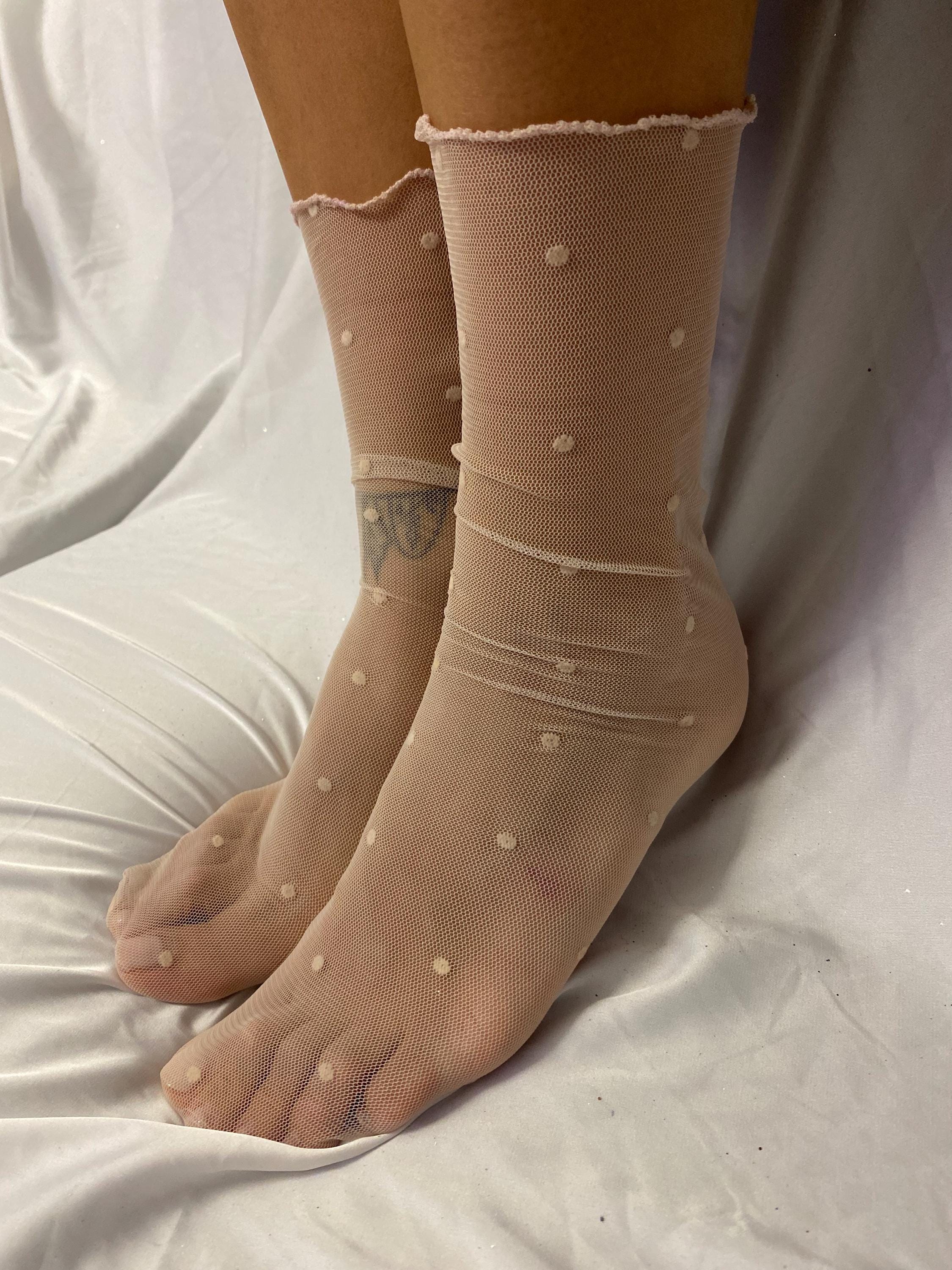 Tulle Spotted Socks With Socks, Sheer Tulle Socks, Bell Socks, Ankle ...