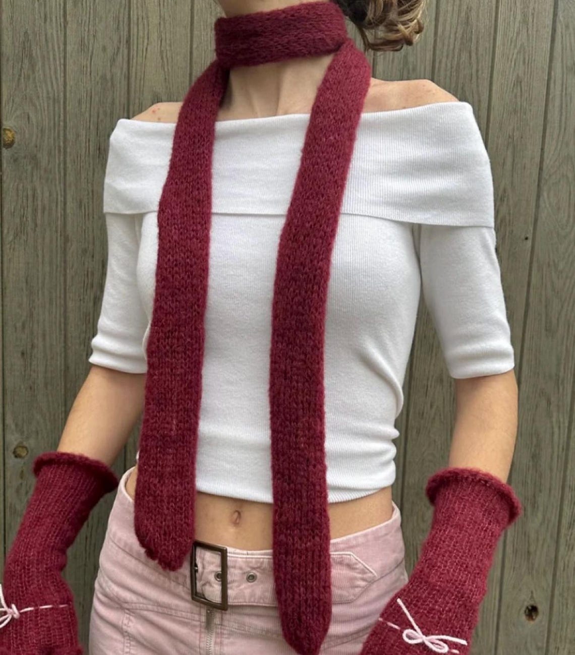Skinny Mohair Scarf, Knitted Skinny Scarf, Stylish Mohair Scarf, Thin ...