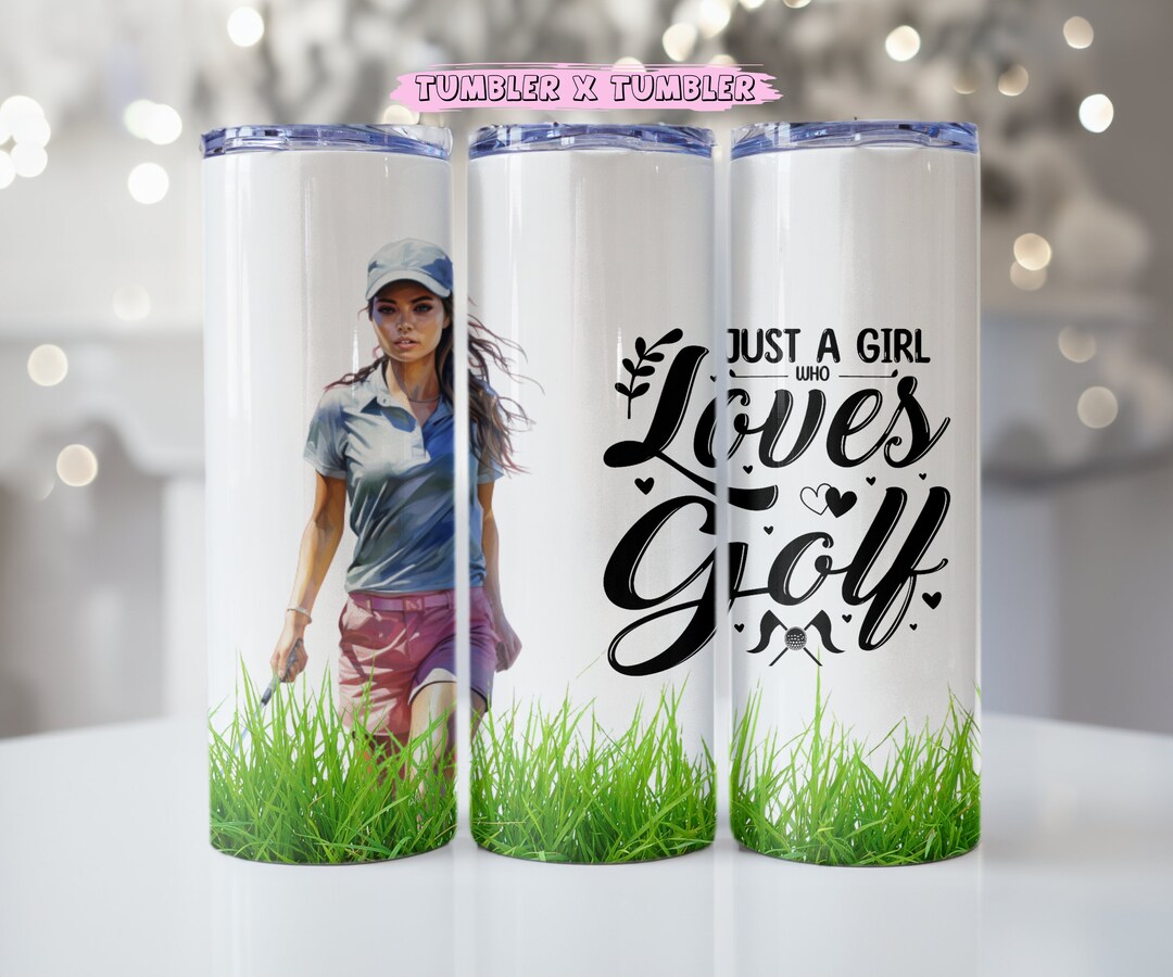 Golf Girl 20 Oz Skinny Tumbler Sublimation Design, Golf Lover Tumbler ...