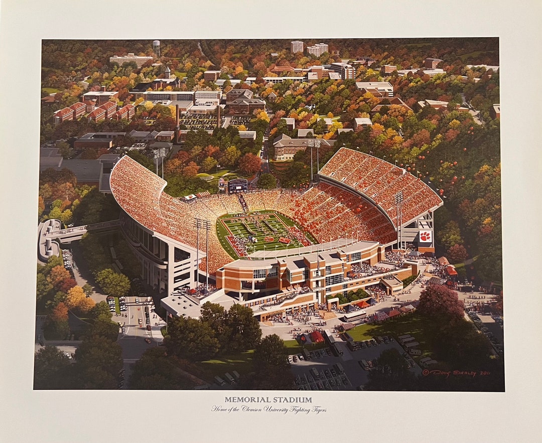 Clemson Memorial Stadium Print (size: 12.5” X 10.5”) - Etsy
