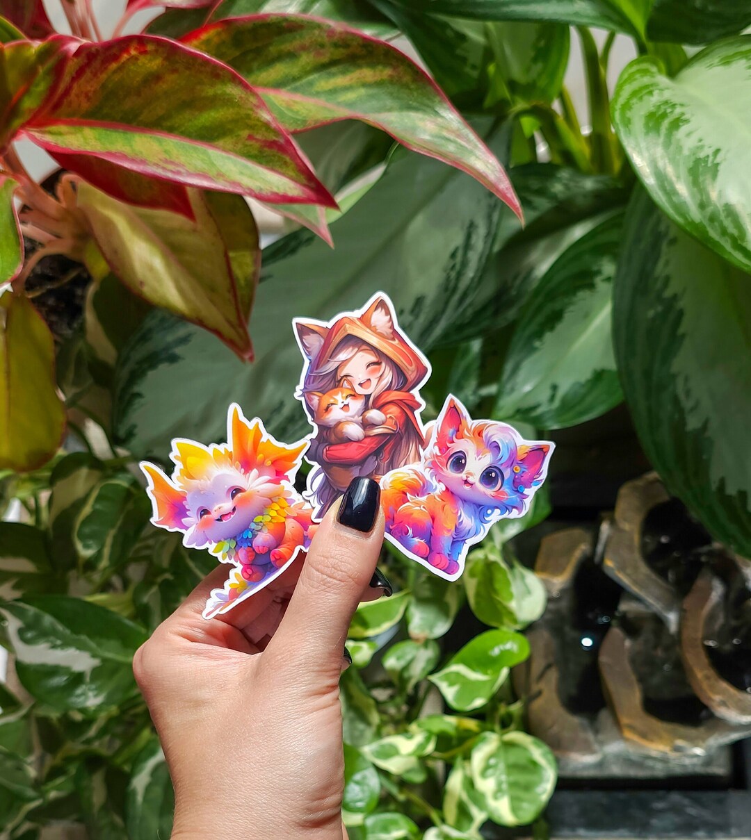 Autumn Hues and Rainbow Waterproof Sticker Set: Vibrant Animal Stickers ...