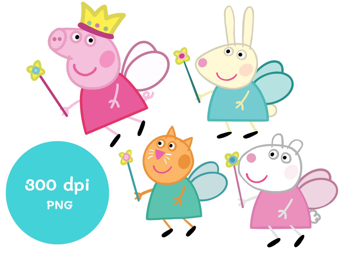 Peppa Pig Friends, Peppa Fairy Png, Peppa Fairy Bundle, Peppa Clipart ...